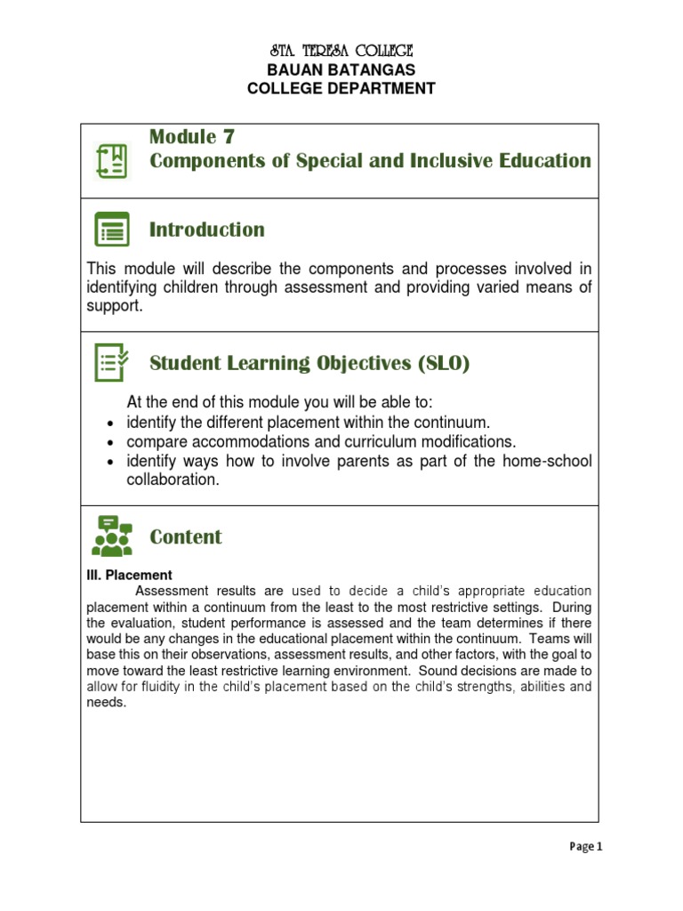 Module 7 Foundation of SPED - Docx 1 | PDF | Special Education ...