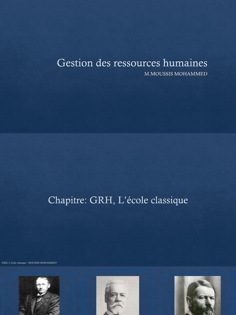 2 GRH, L'école Classique | PDF | Business