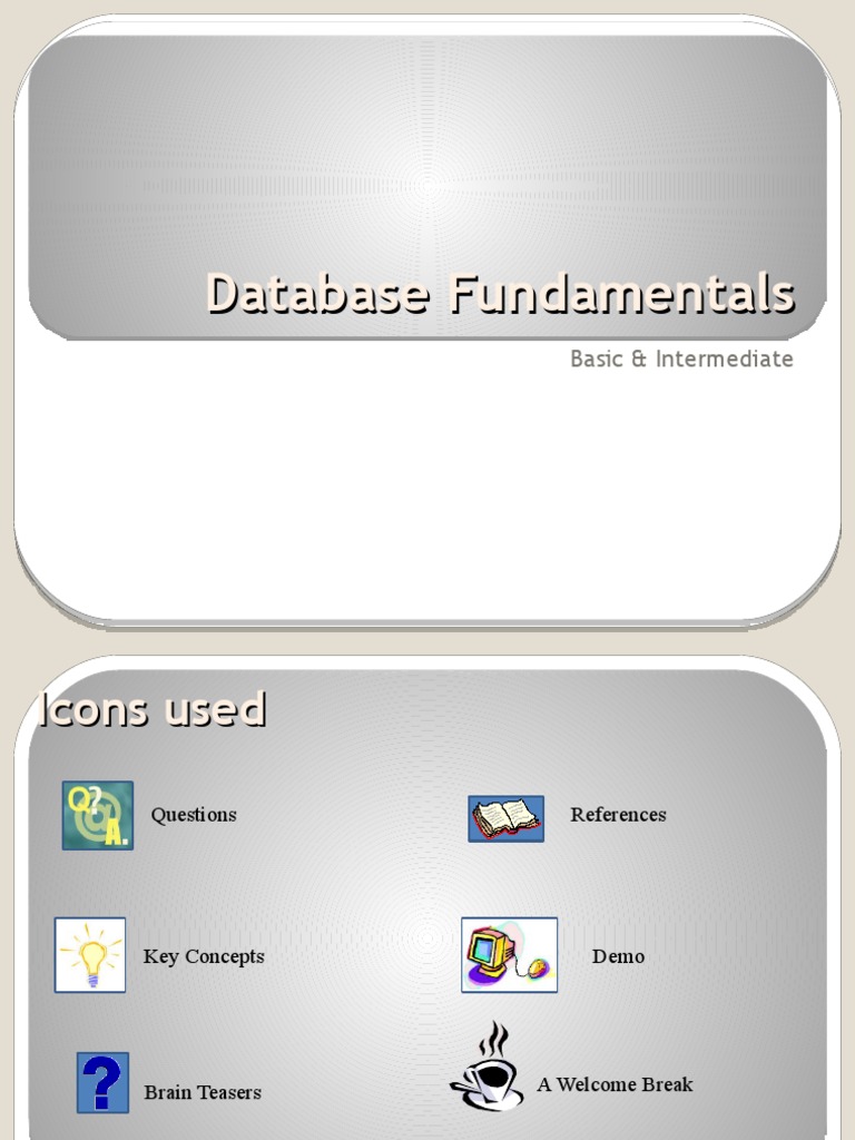 Database Fundamentals Presentation | PDF | Relational Database | Databases