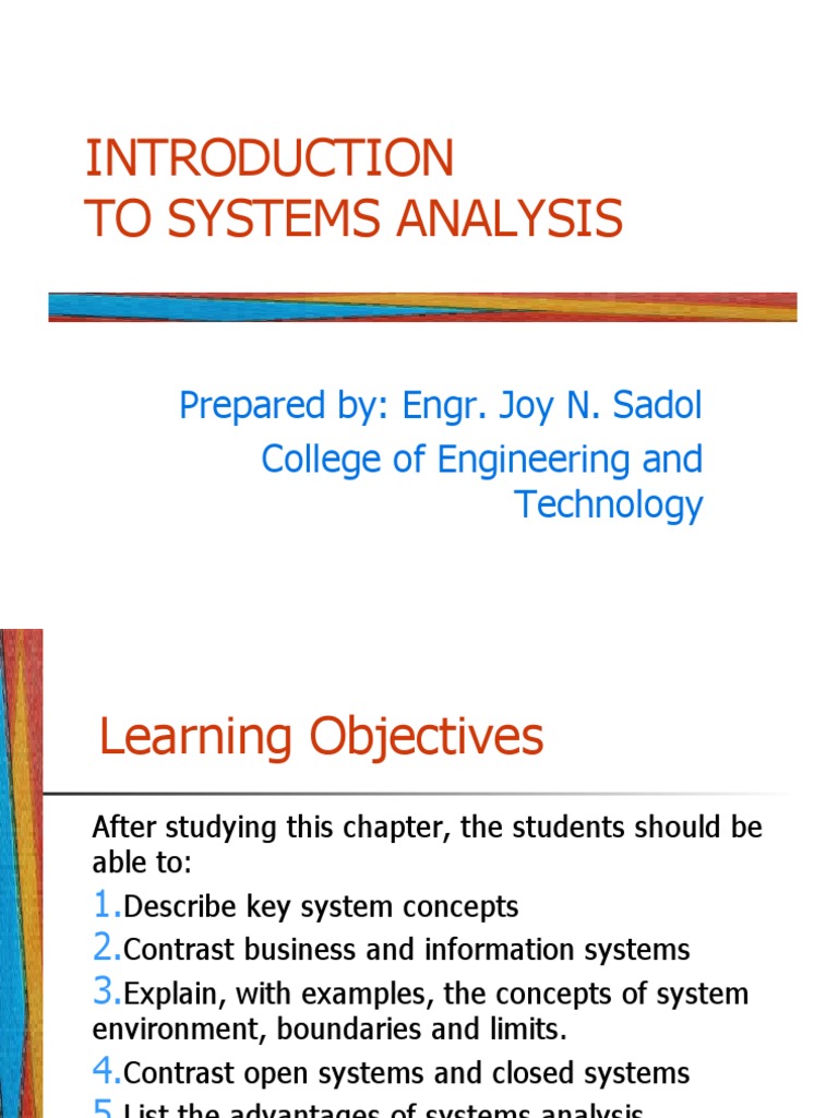 Intro to Systems Analysis | PDF | System | Information
