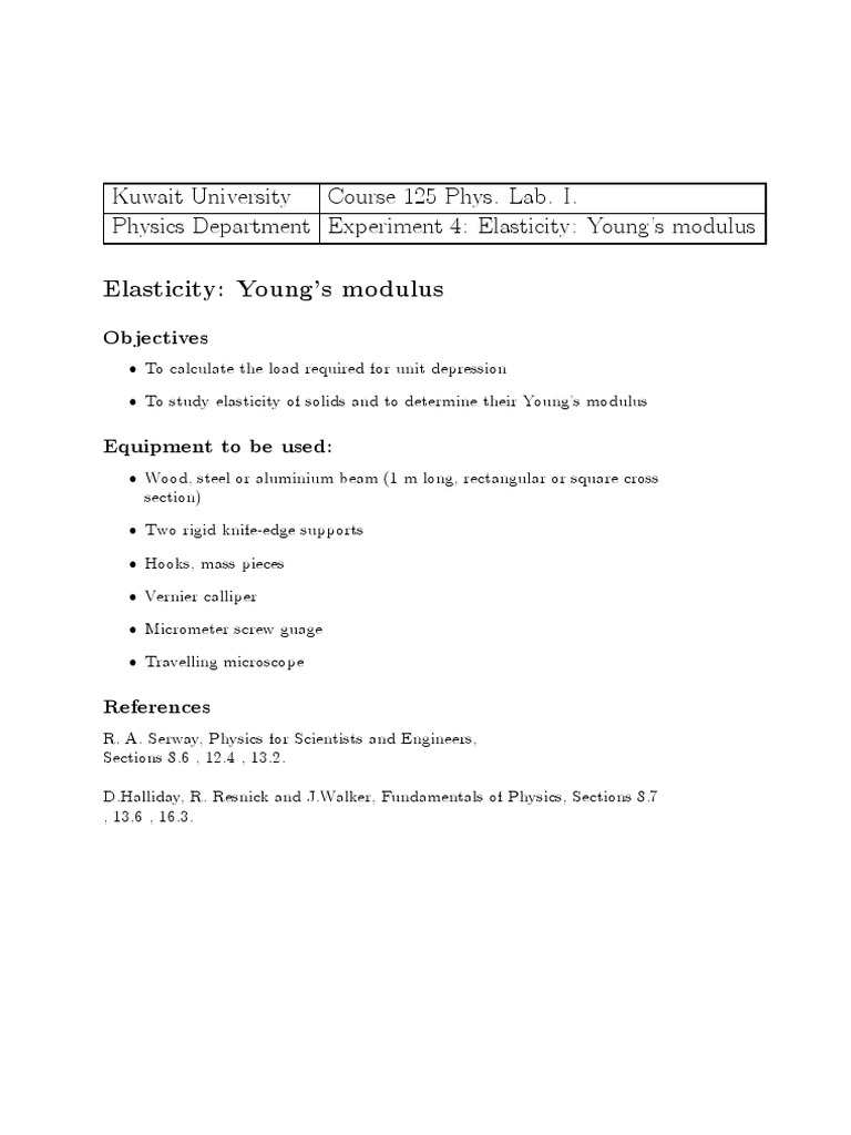 Kuwait University Course 125 Phys. Lab. I. Physics Department ...