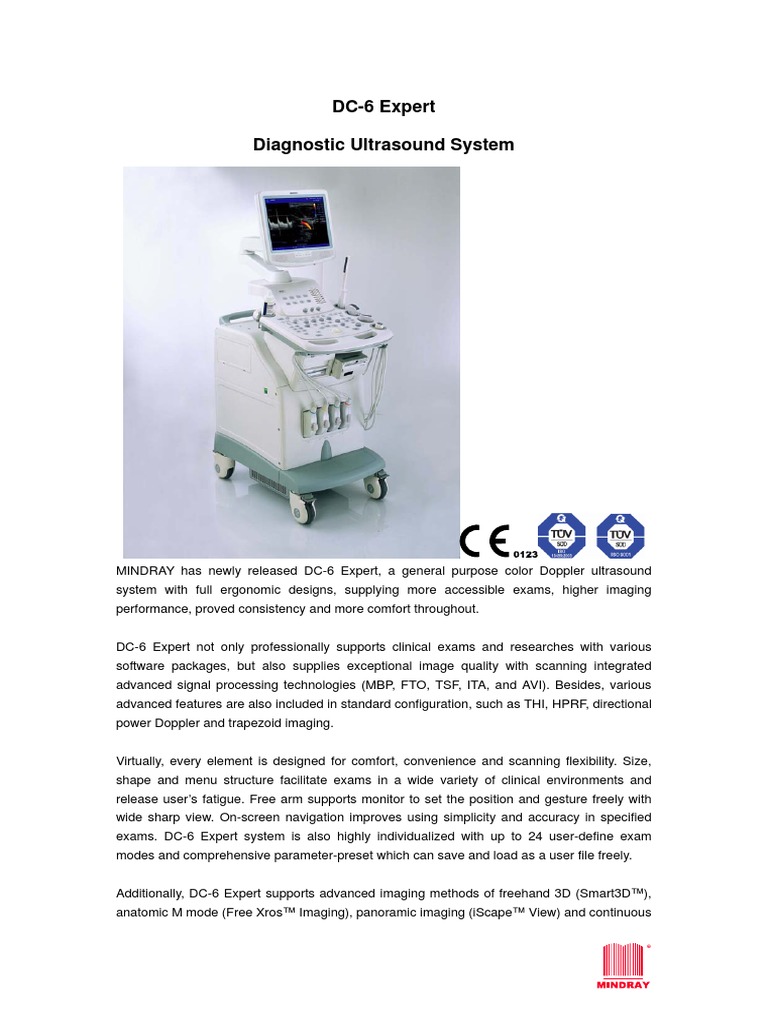 Mindray DC 6 Expert Brochure and Specs | PDF | Medical Imaging ...