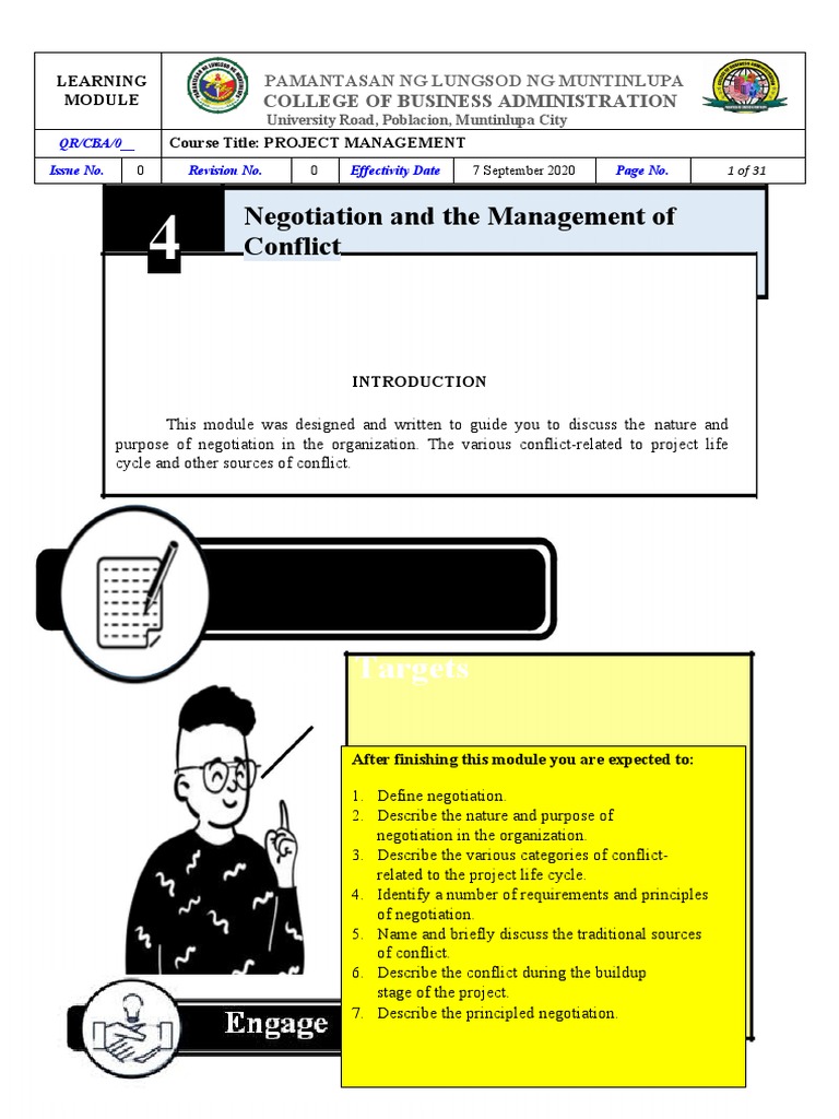 Module 4 - Negotiation and The Management of Conflict | PDF