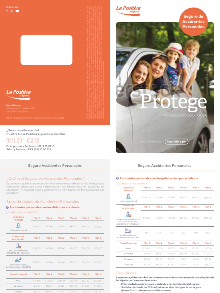 Triptico - Accidentes Personales PDF | PDF | Seguro | Póliza de seguros