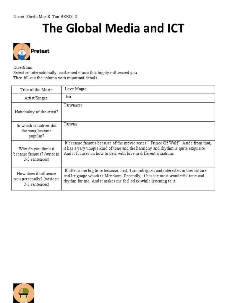 The Global Media and ICT: Pretest | PDF | Globalization | Communication