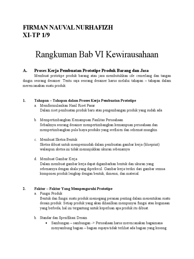 Rangkuman Bab 6 PKK Firman | PDF