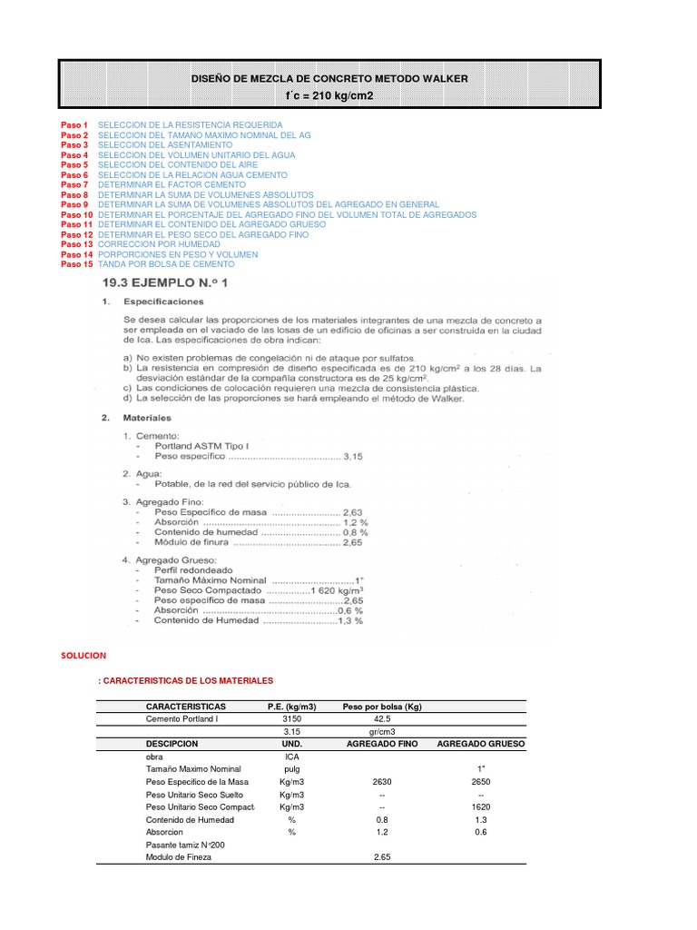 Ejercicio de Diseño Metodo Walker | PDF | Hormigón | Desviación Estándar