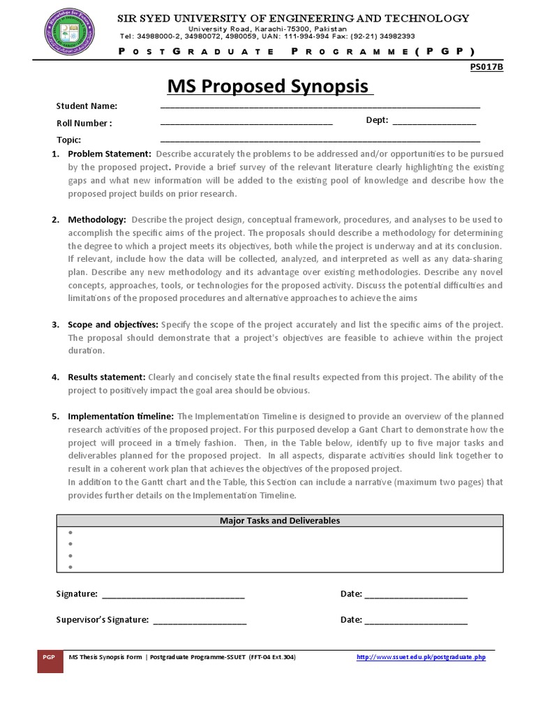 PS017 B MS-Thesis Sysnopsis Format | PDF | Science | Cognition