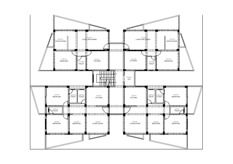 4 Unit Apartment Floor Plan Design | PDF