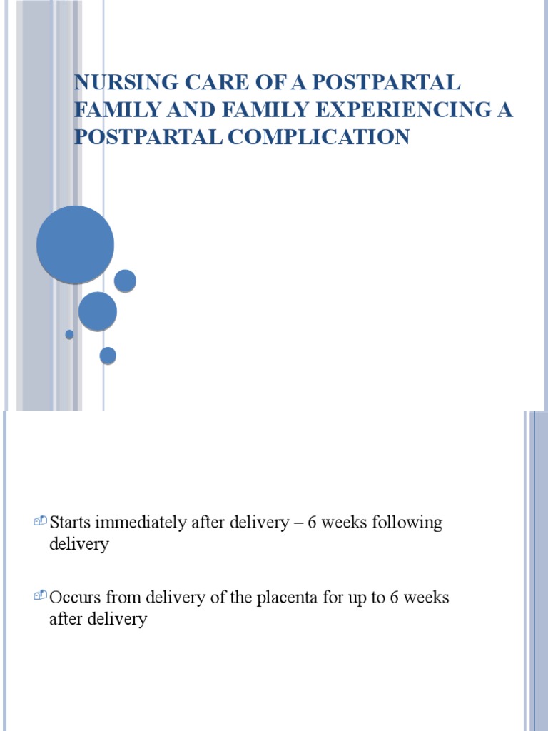 8 Nursing Care of A Postpartal Family and Family | PDF | Postpartum ...