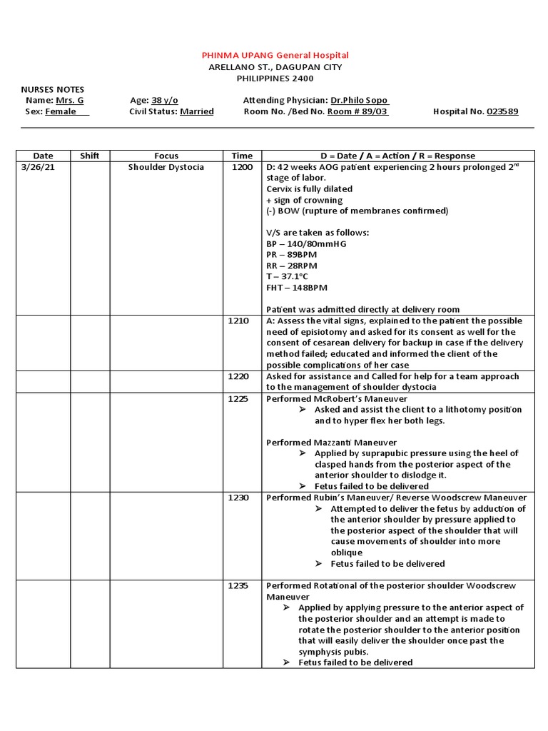 Case Study Ob Rle | PDF | Childbirth | Health Sciences