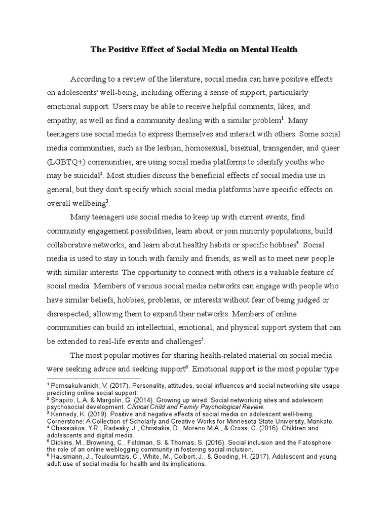 Positive Effect of Socmed-2 | PDF | Popular Culture & Media Studies ...