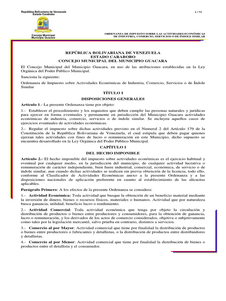 Municipio Guacara Dic2017 | PDF | Impuestos | Reaseguro