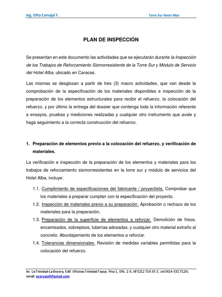 Plan de Inspeccion | PDF | Ingeniería mecánica