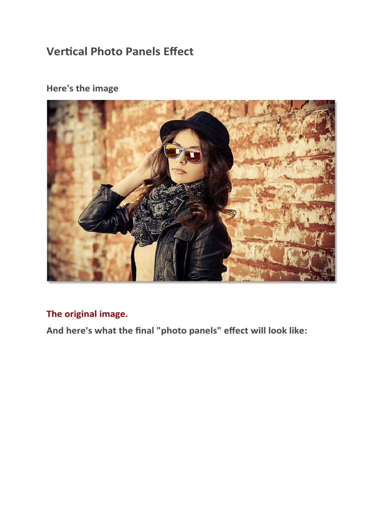 Vertical Photo Panels Effect: Here's The Image | PDF | Adobe Photoshop ...