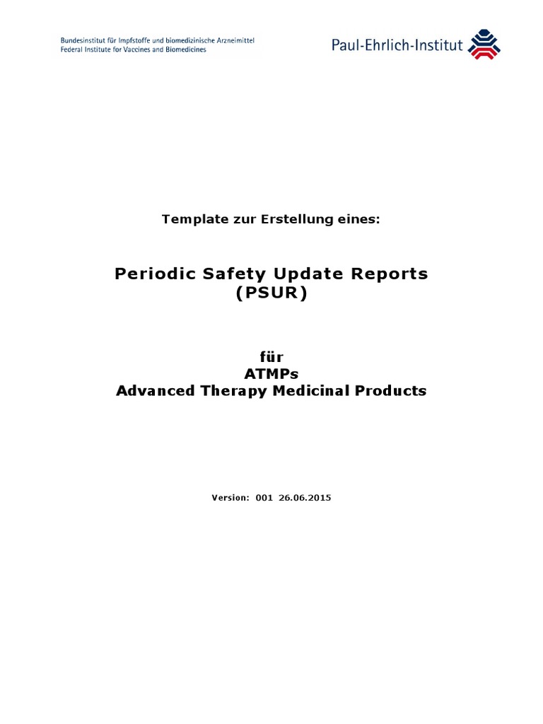 Periodic Safety Update Reports (PSUR) : Für Atmps Advanced Therapy ...