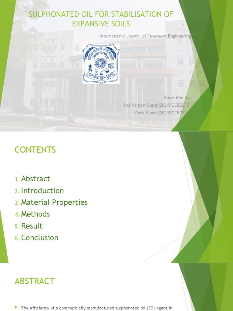 Sulphonated Oil For Stabilisation of Expansive Soils | PDF | Soil ...