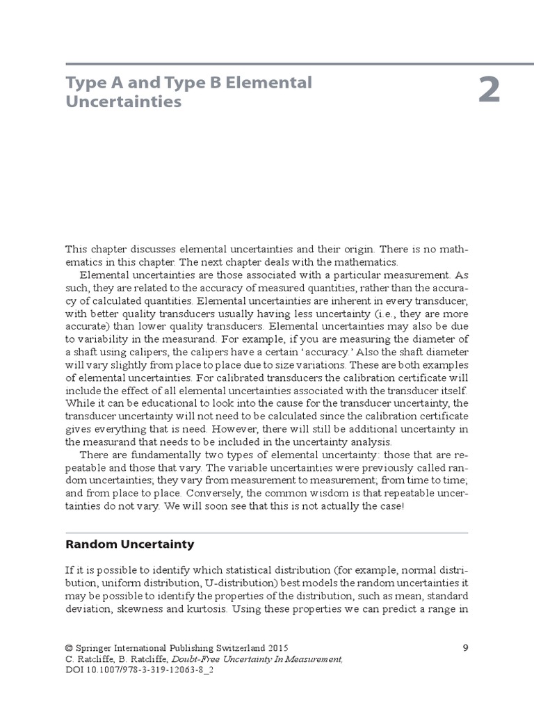Type A and Type B Uncertainties | PDF | Uncertainty | Calibration