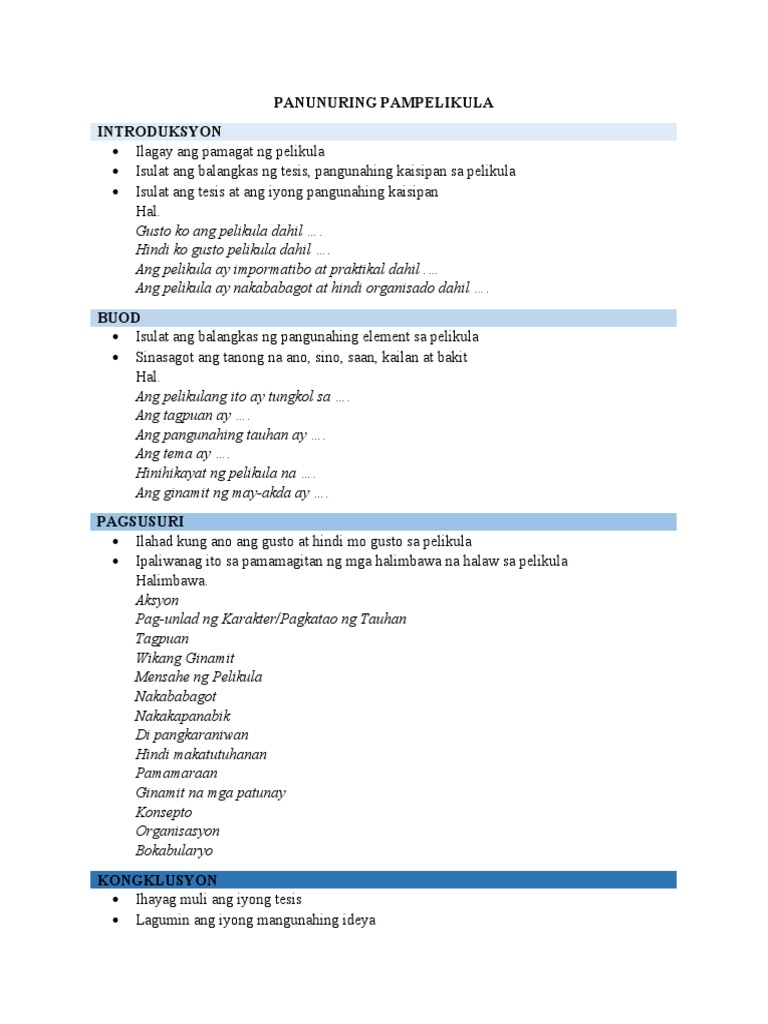 Panunuring Pampelikula | PDF