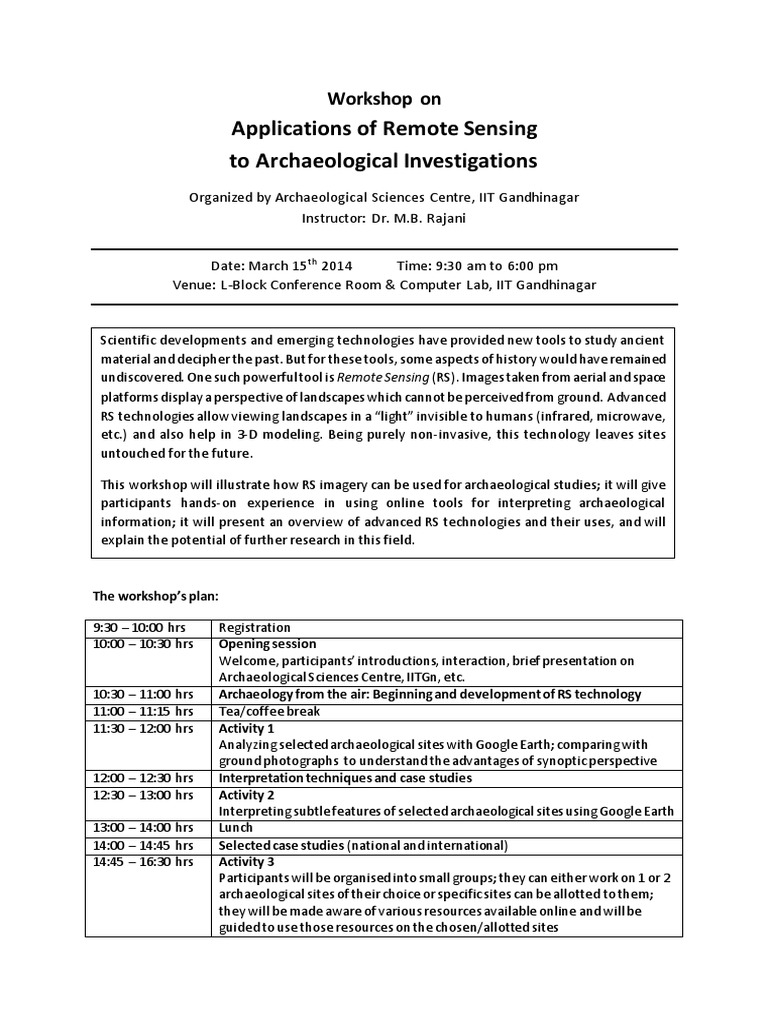 Applications of Remote Sensing To Archaeological Investigations | PDF | Archaeology | Remote Sensing