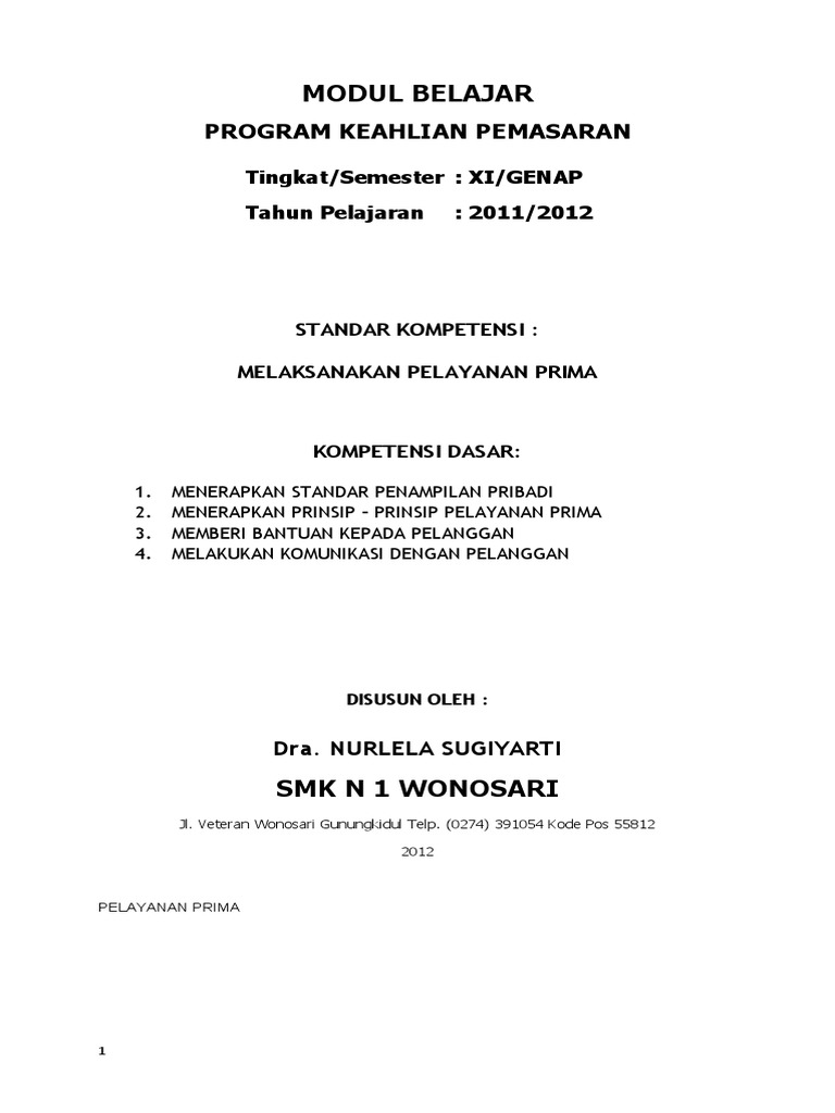 Modul Pelayanan Prima | PDF