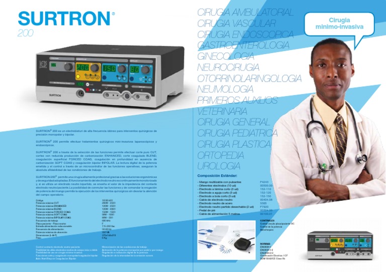 LED SpA Electrobisturi Surtron 200 | PDF | Cirugía | Especialidades Medicas