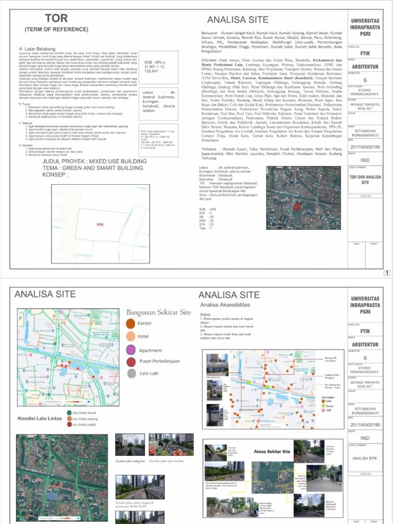Studio Perancangan 5 (TOR, Analisa Site Dan Solusi) | PDF
