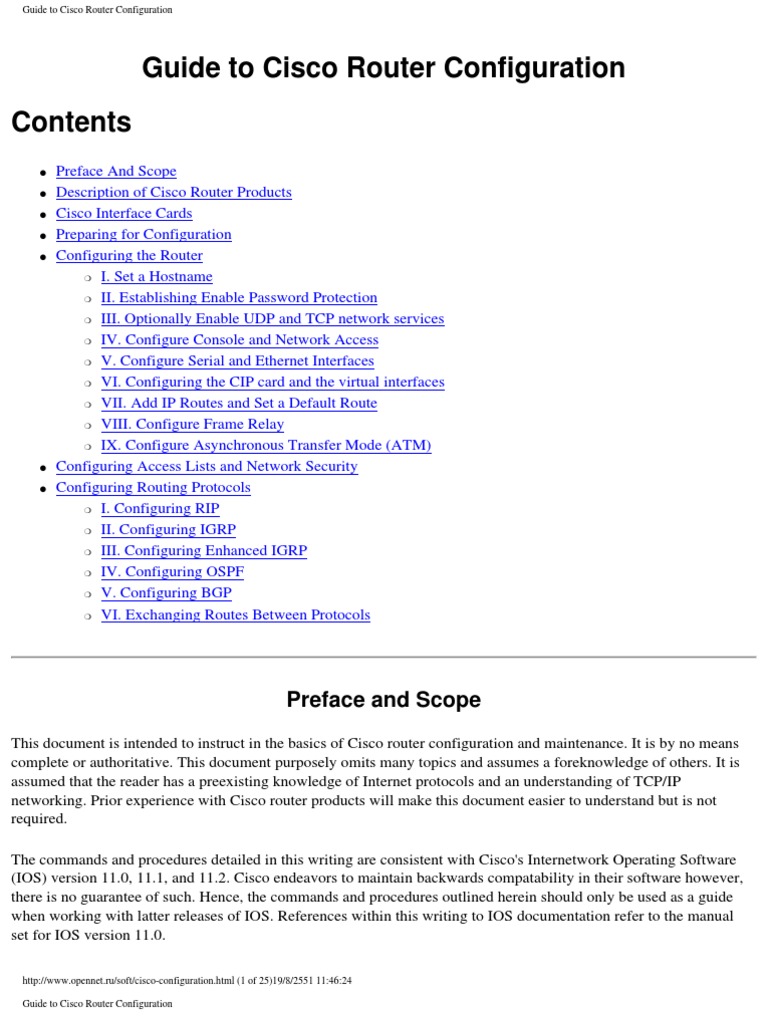 Guide To Cisco Router Configuration Pdf Asynchronous Transfer Mode Internet Protocol Suite