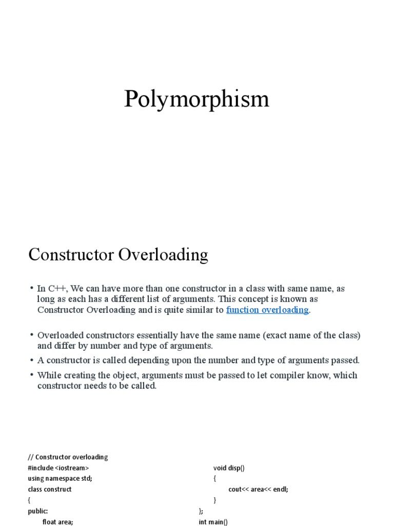 Polymorphism In Object Oriented Programming Pdf Method Computer Programming Inheritance