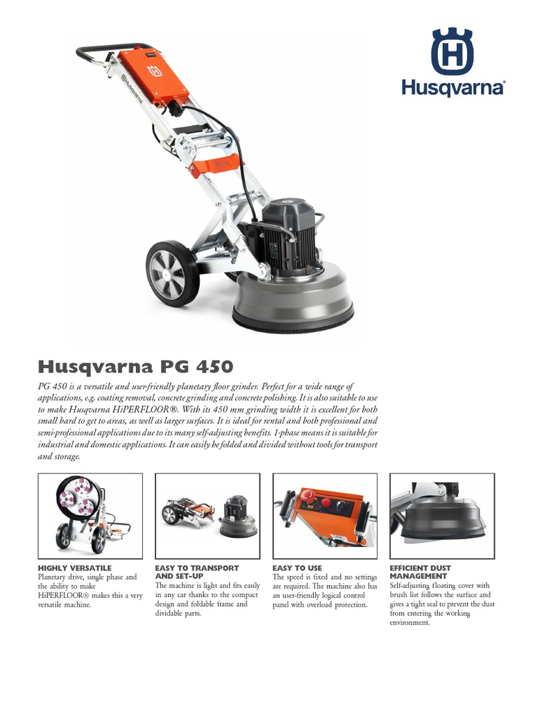 Husqvarna PG 450: Highly Versatile Easy To Transport and Set-Up Easy To ...