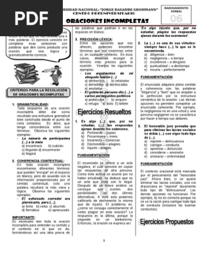 Completar Oraciones Incompletas Es Un Recurso Muy Til Para Trabajar La