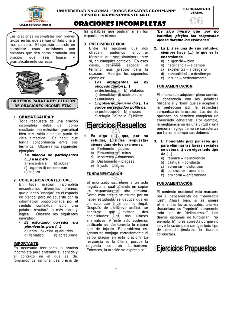RV-Practica 06 Oraciones Incompletas Resuelto | PDF