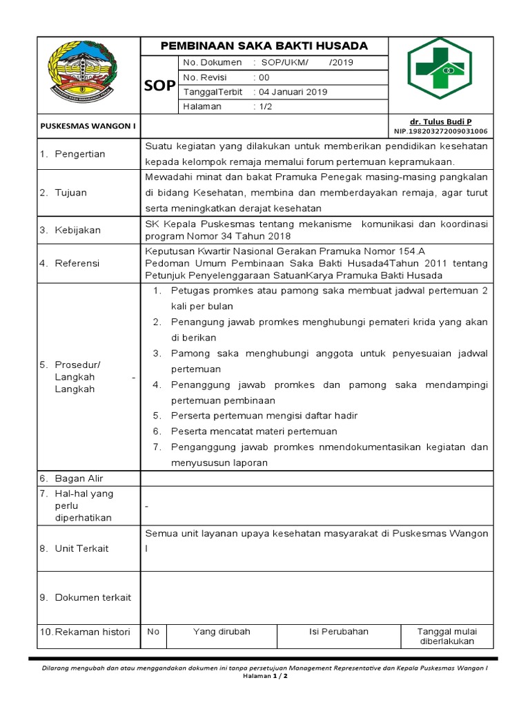 SOP 24 B Pembinaan SBH | PDF | Kesehatan Holistik