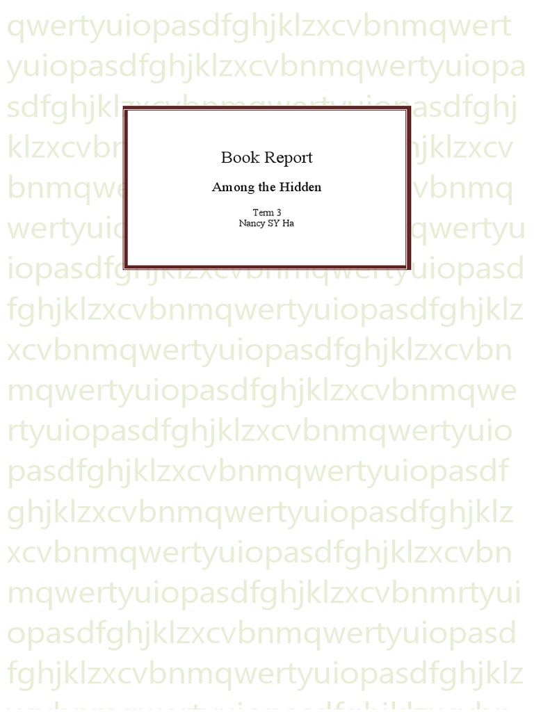 Book Report: Among The Hidden | PDF