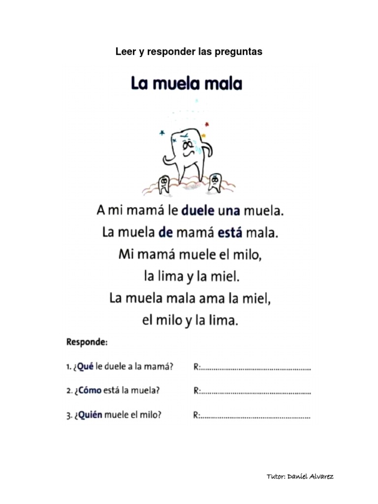 4 - Leer y Responder Las Preguntas Ene Español para Los Pequeños | PDF