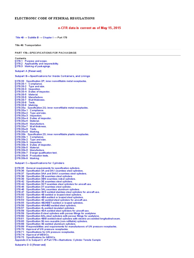 Specifications for Packaging Regulations | PDF | Strength Of Materials ...