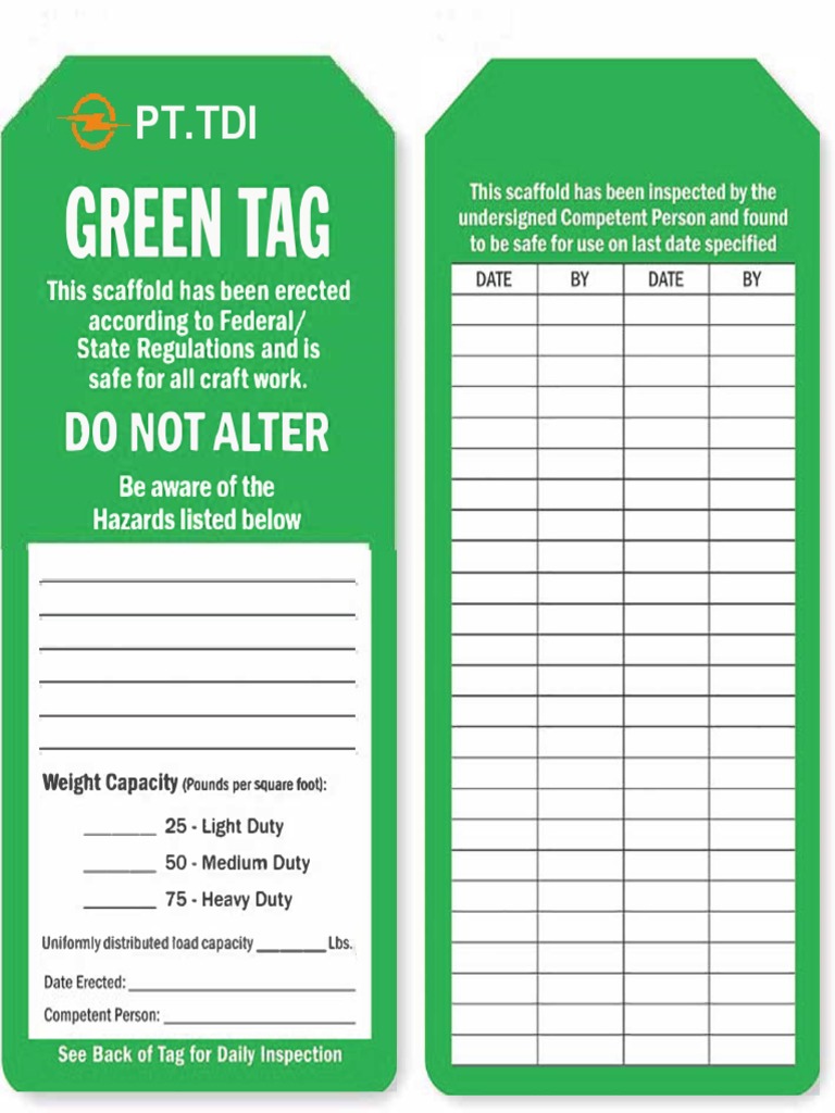 Scaffolding Tag | PDF