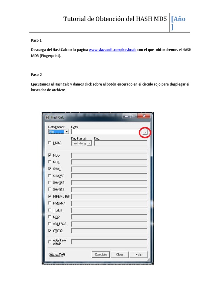 Tutorial de Obtencion Del HashCalc | PDF