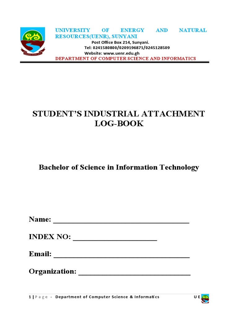 Logbook On Student Industrial Work Experience Scheme - 1 | PDF