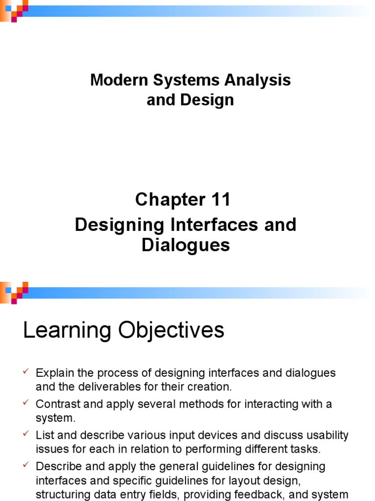 Designing Interfaces and Dialogues: Modern Systems Analysis and Design ...