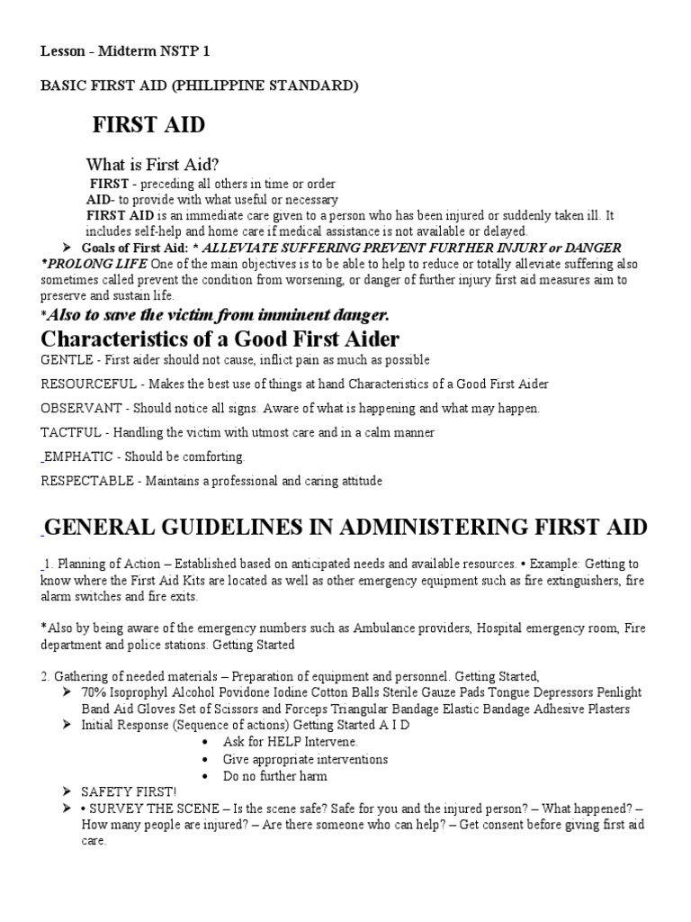 First Aid Lecture Notes | Download Free PDF | Cardiopulmonary ...