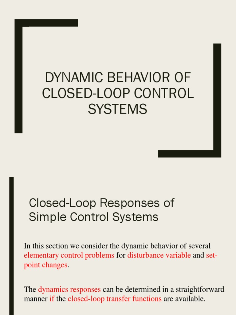 11 1 Dynamic Closed Loop | PDF | Control Theory | Systems Theory