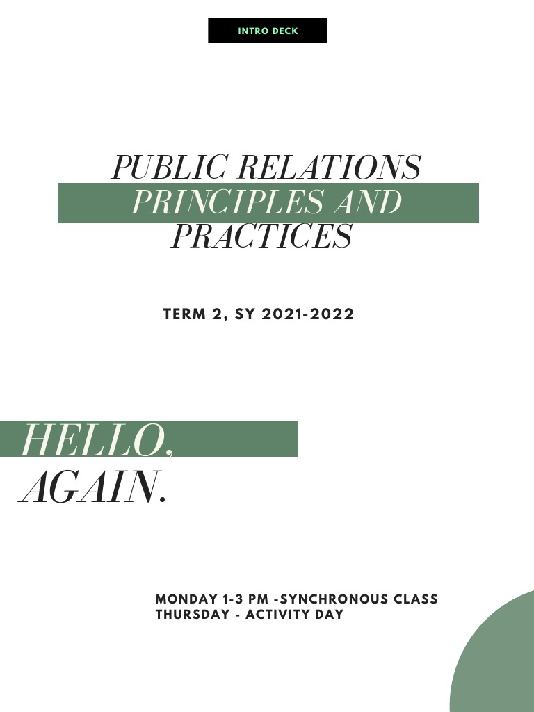 Public Relations Principles and Practices | PDF | Career & Growth