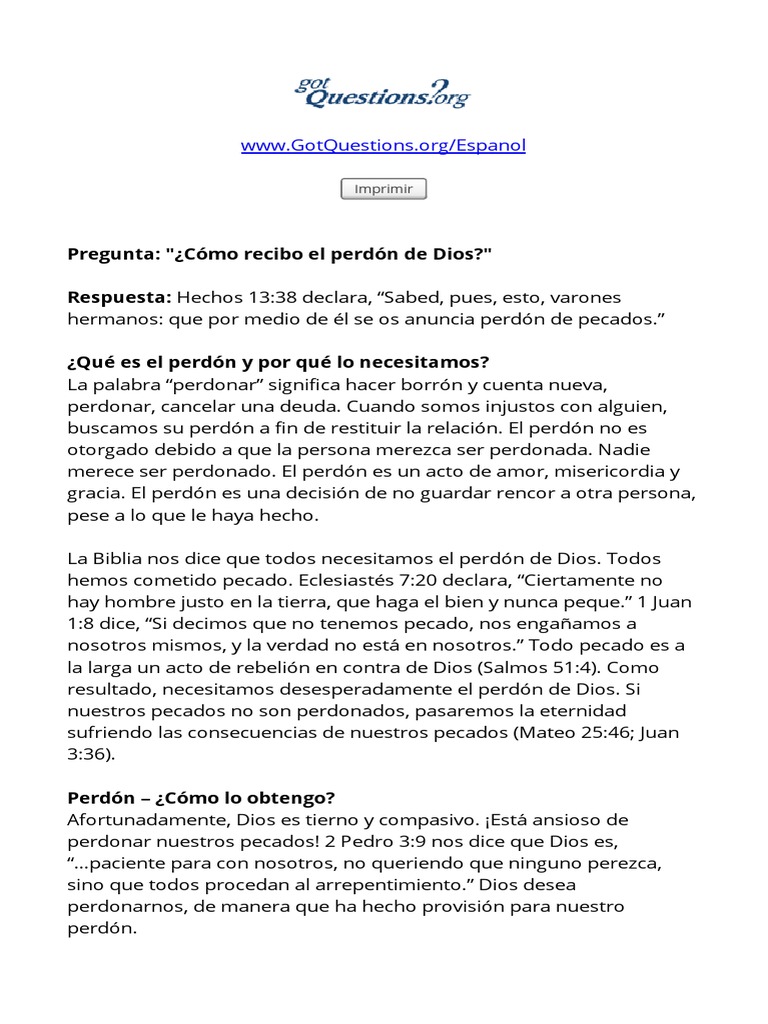 Recibir El Perdon de Dios PF - HTML | PDF | Pecado | Perdón