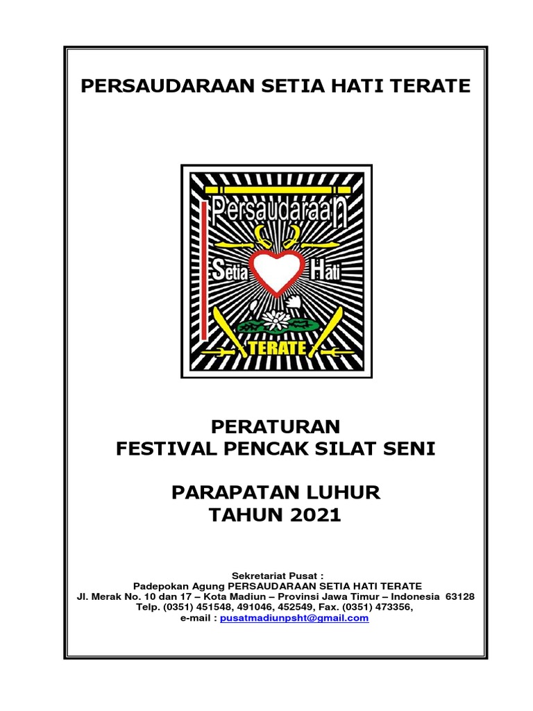 Peraturan Festival Pencak Silat Seni 2021 PSHT | PDF
