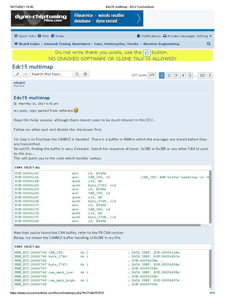 Edc15 Multimap - ECU Connections | PDF | Subroutine | Read Only Memory