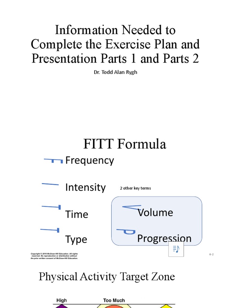 Information Needed To Complete The Exercise Plan and Presentation Parts ...