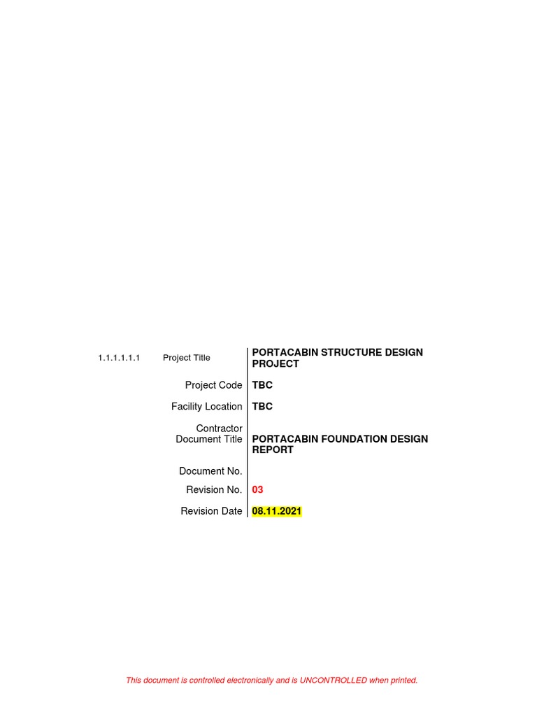 Portacabin Foundation Design Report | PDF | Civil Engineering ...