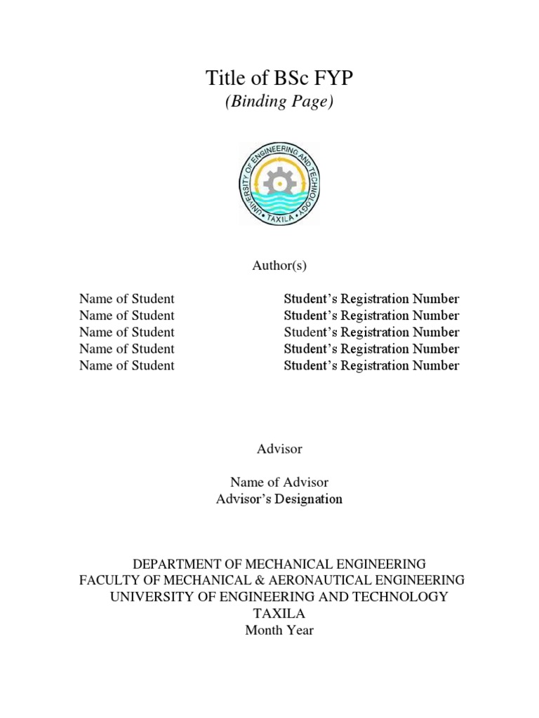 Title of BSC Fyp: (Binding Page) | PDF