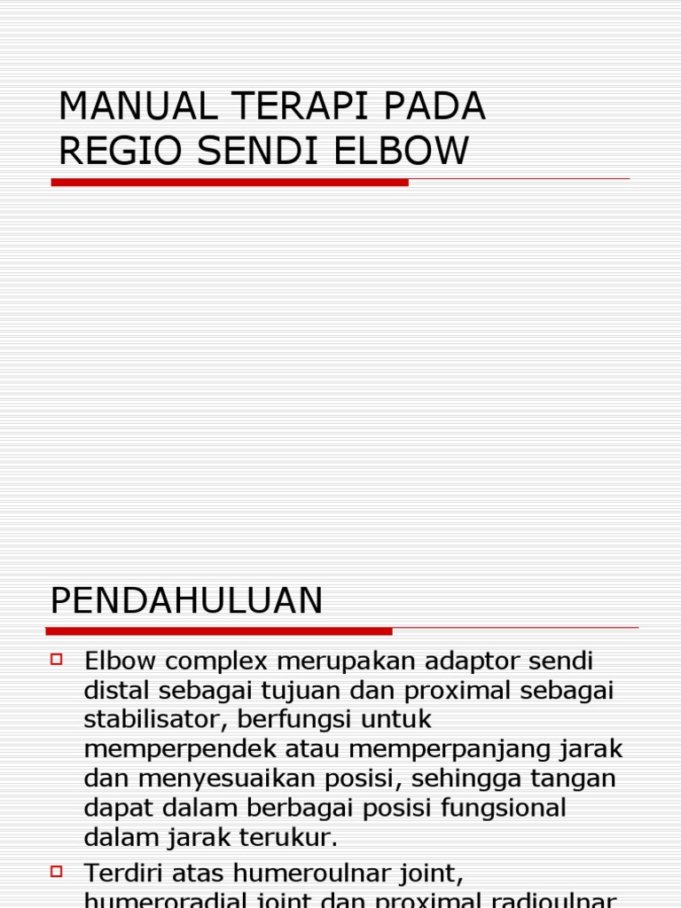 Manual Terapi Pada Regio Sendi Elbow | PDF